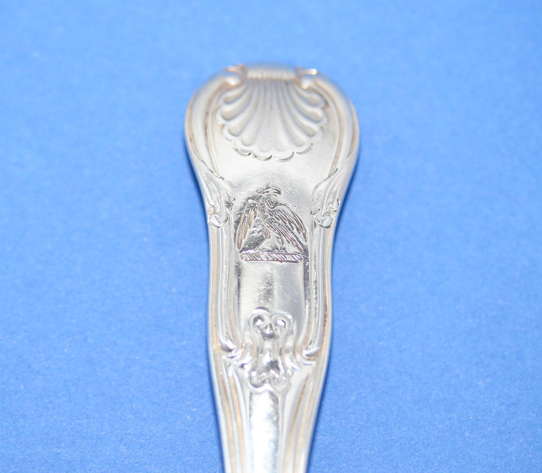 A Regency King's pattern sterling silver teaspoon : MyFamilySilver.com