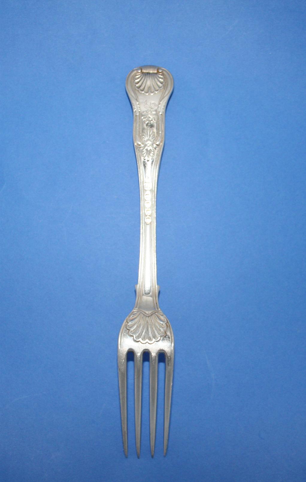 A Regency sterling silver king's pattern table fork : MyFamilySilver.com