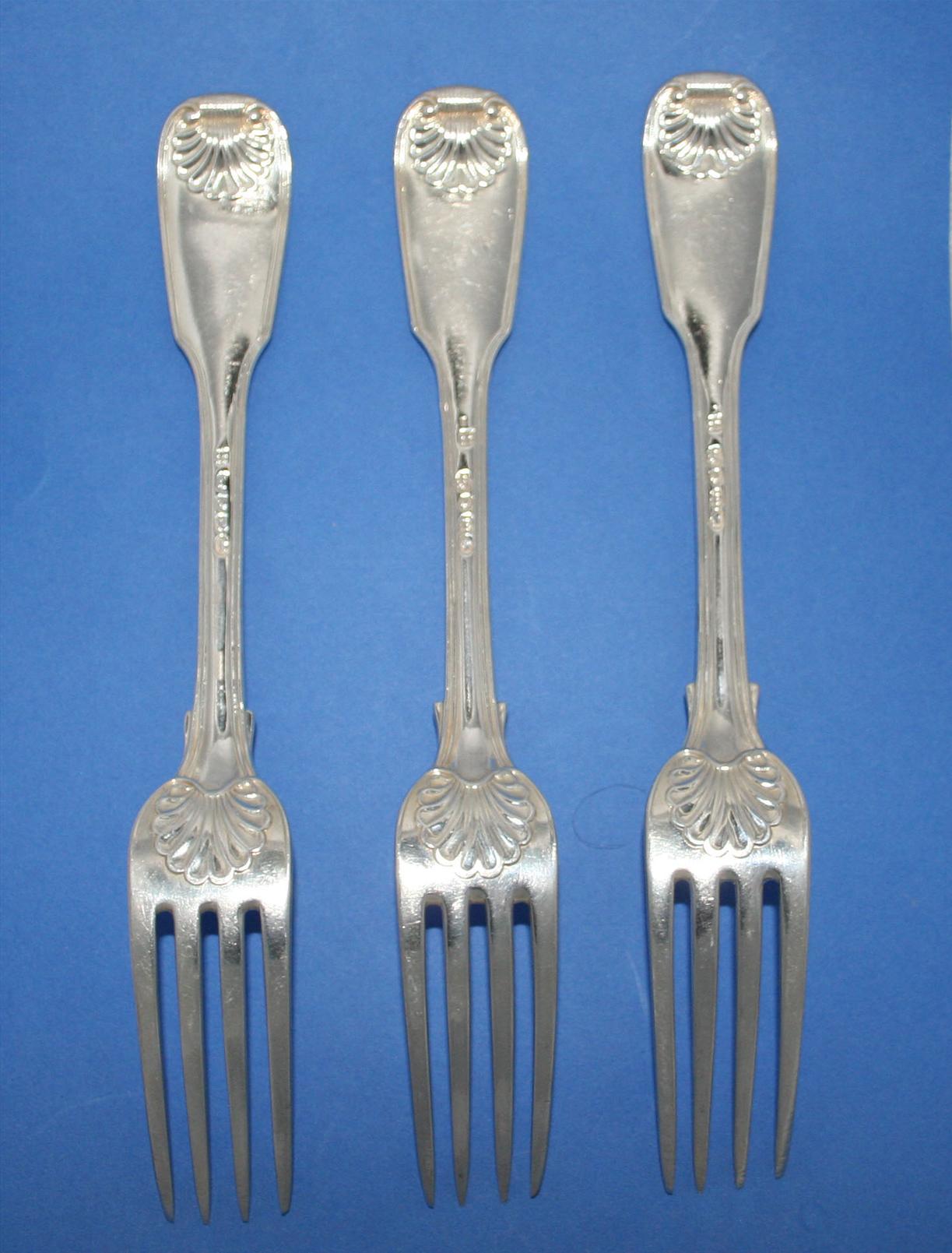 Three Victorian silver table forks : MyFamilySilver.com