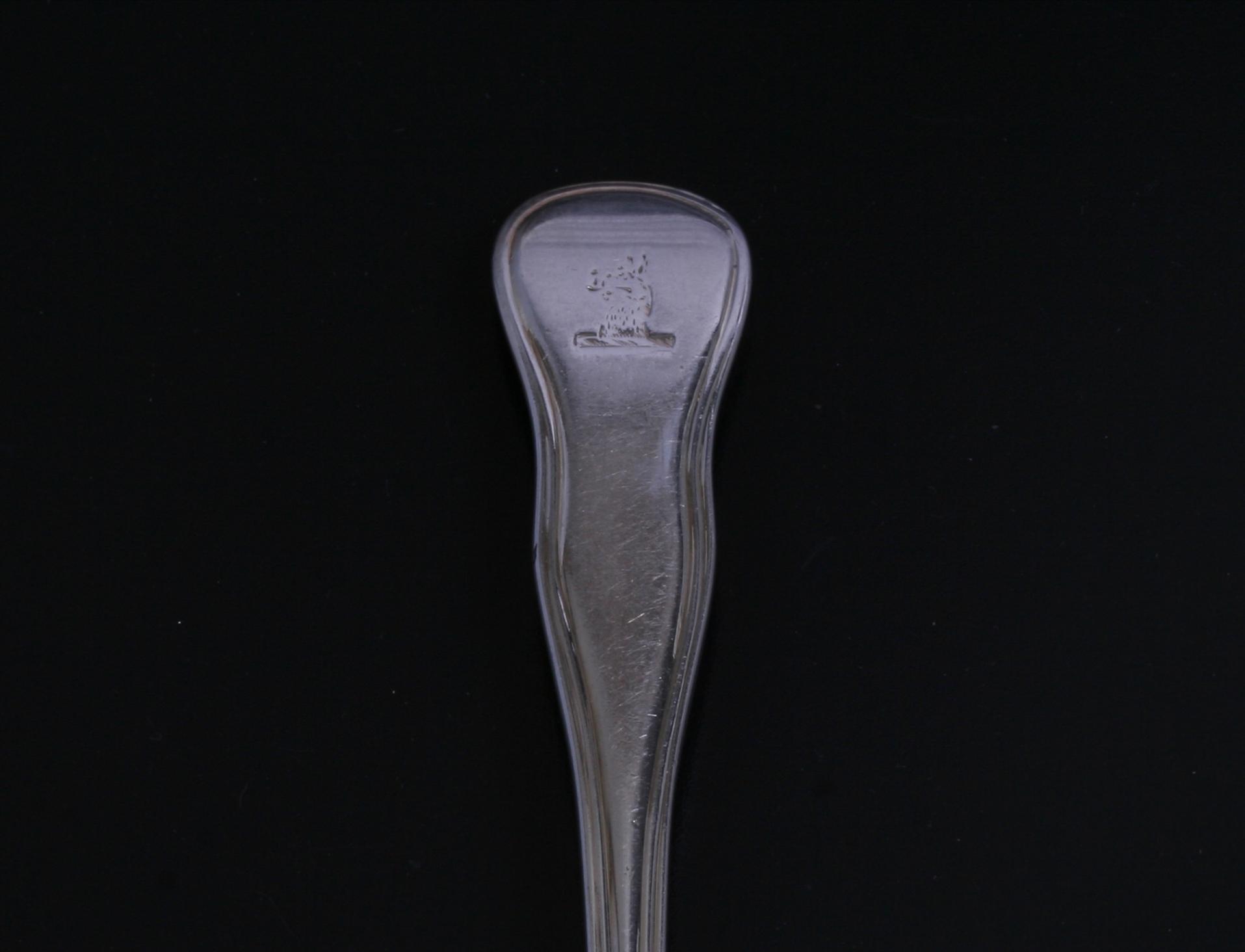 Matched set of five Military Thread pattern sterling silver dessert ...