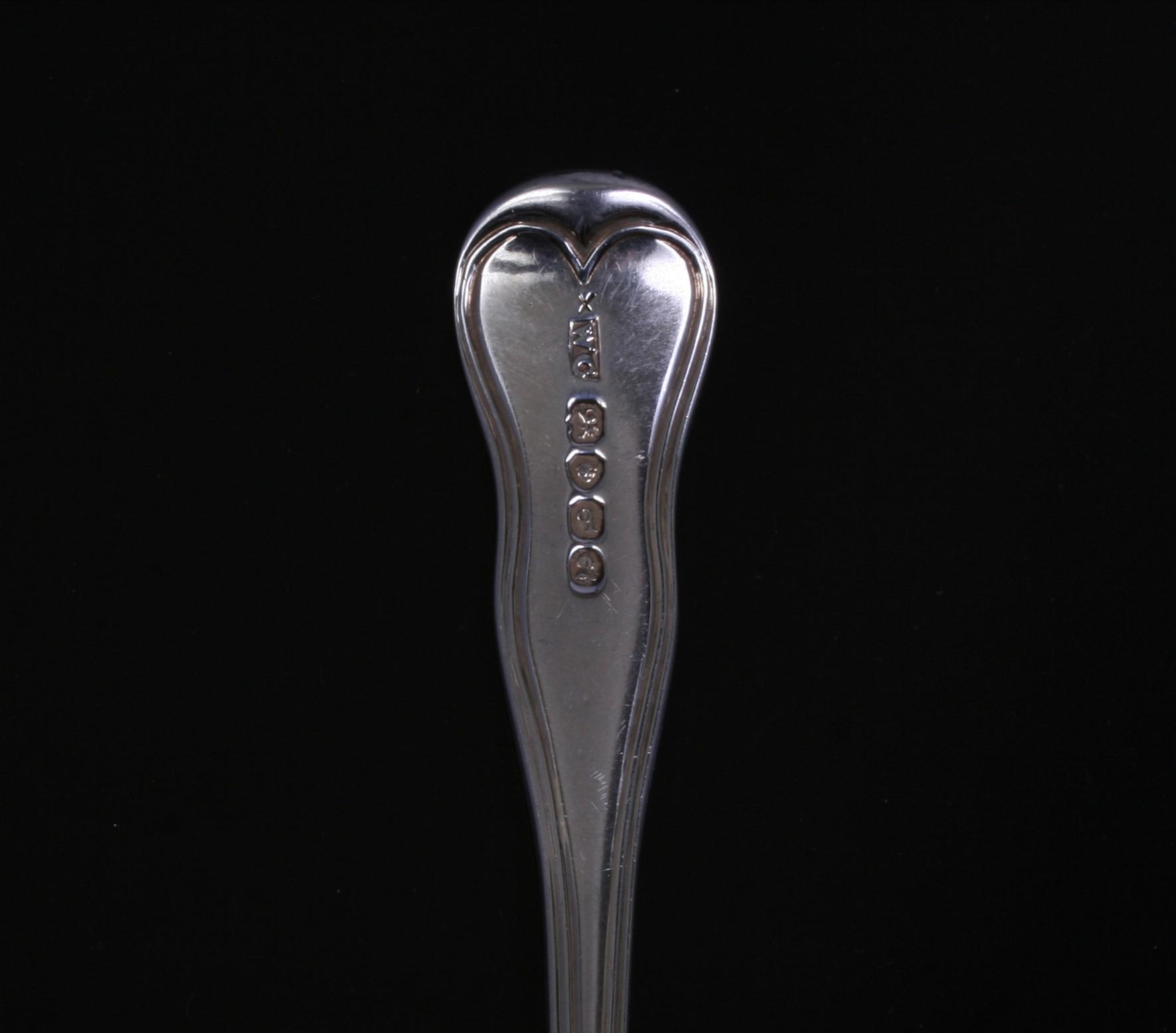 Matched set of five Military Thread pattern sterling silver dessert ...