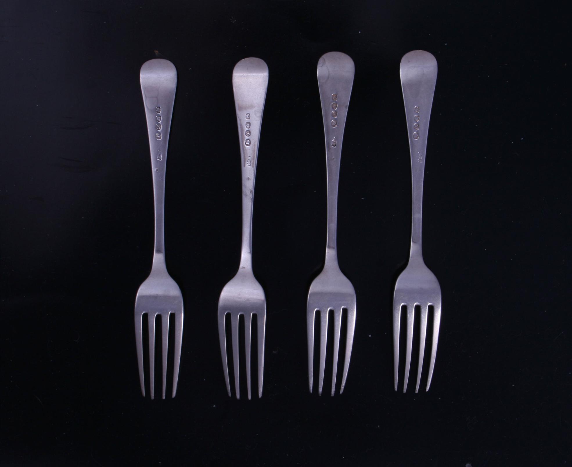 Four George III silver dessert forks : MyFamilySilver.com