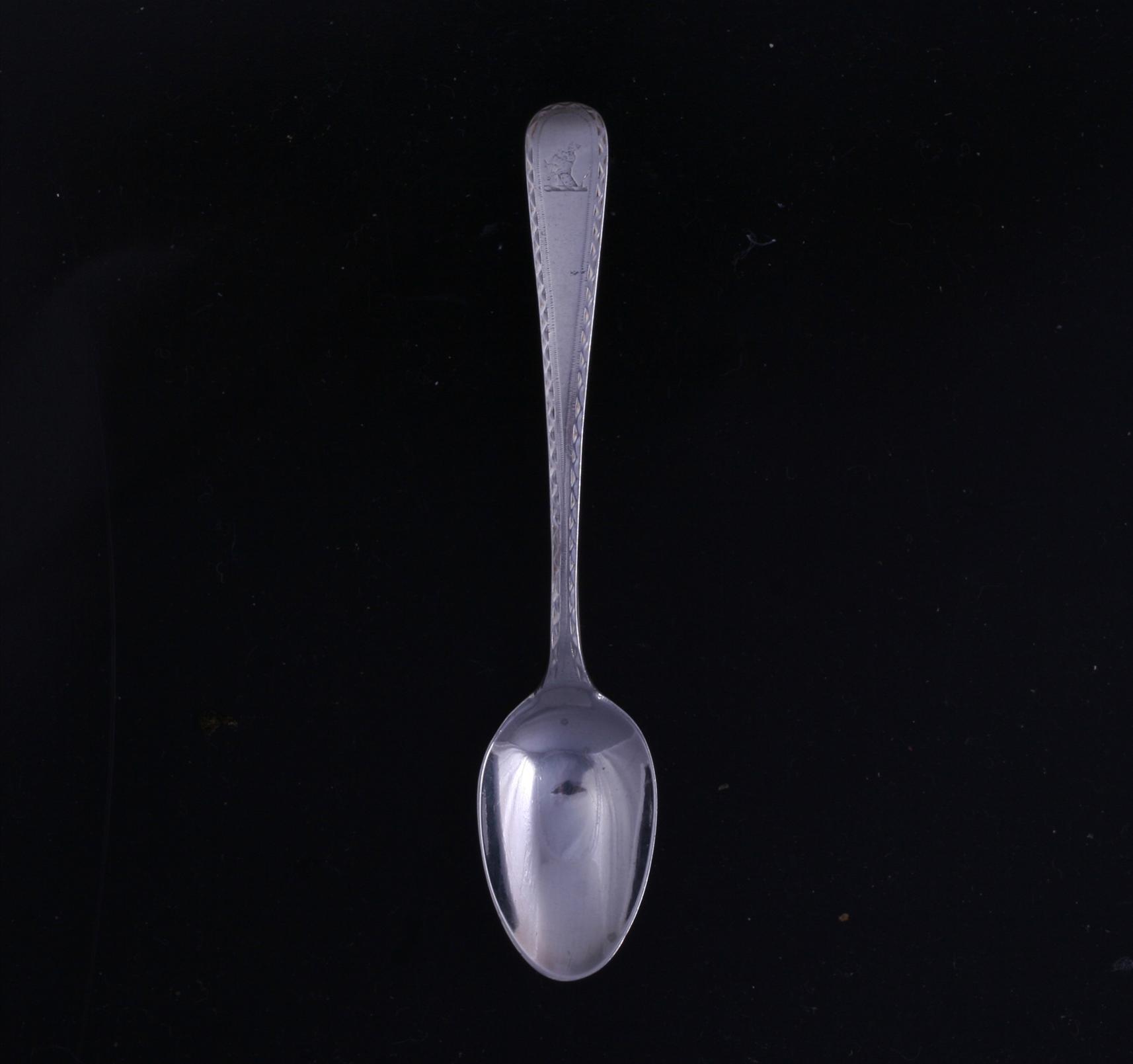 A pretty pair of Victorian Old English bright cut pattern sterling ...