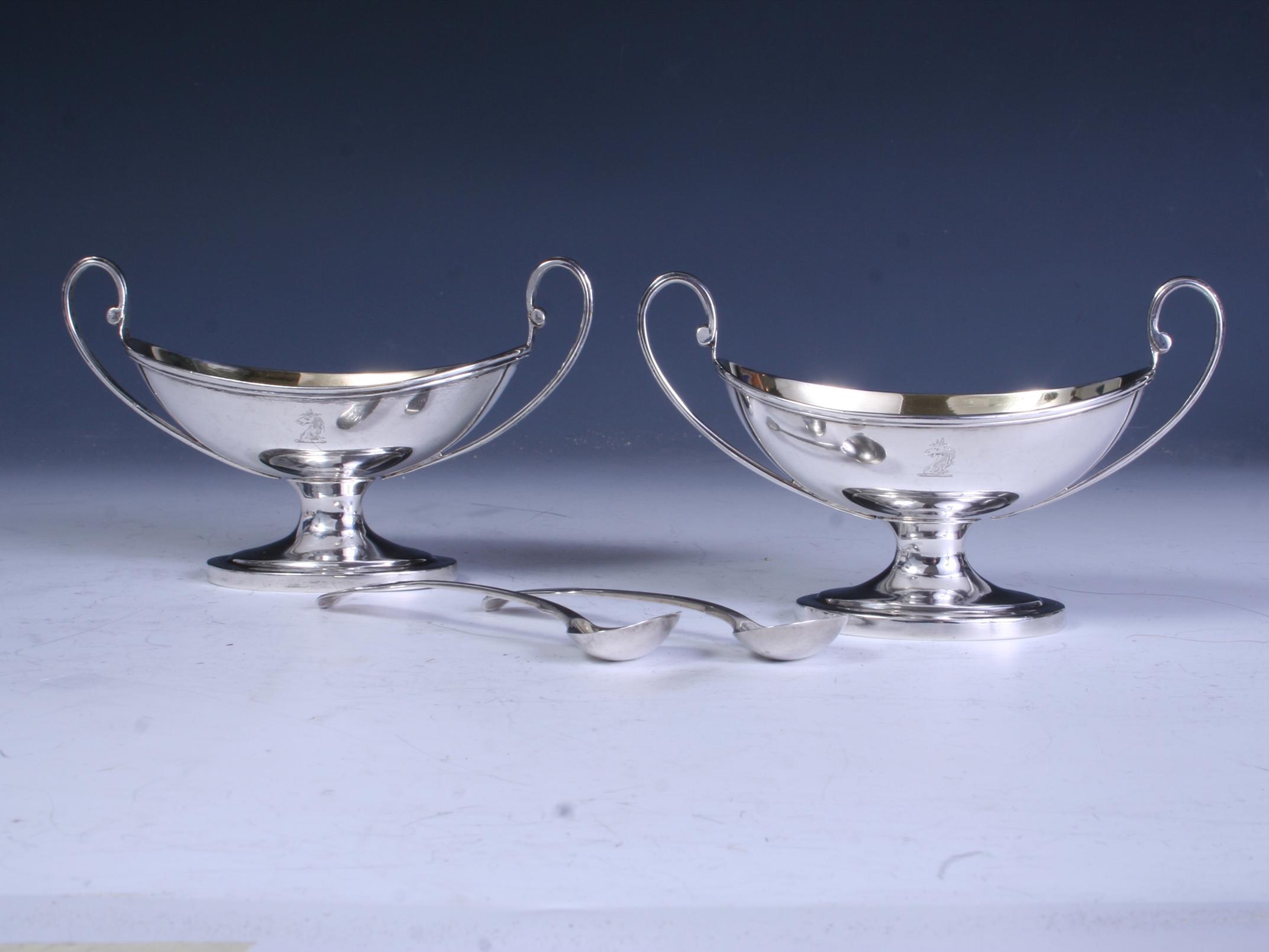 Pair Victorian silver salts : MyFamilySilver.com