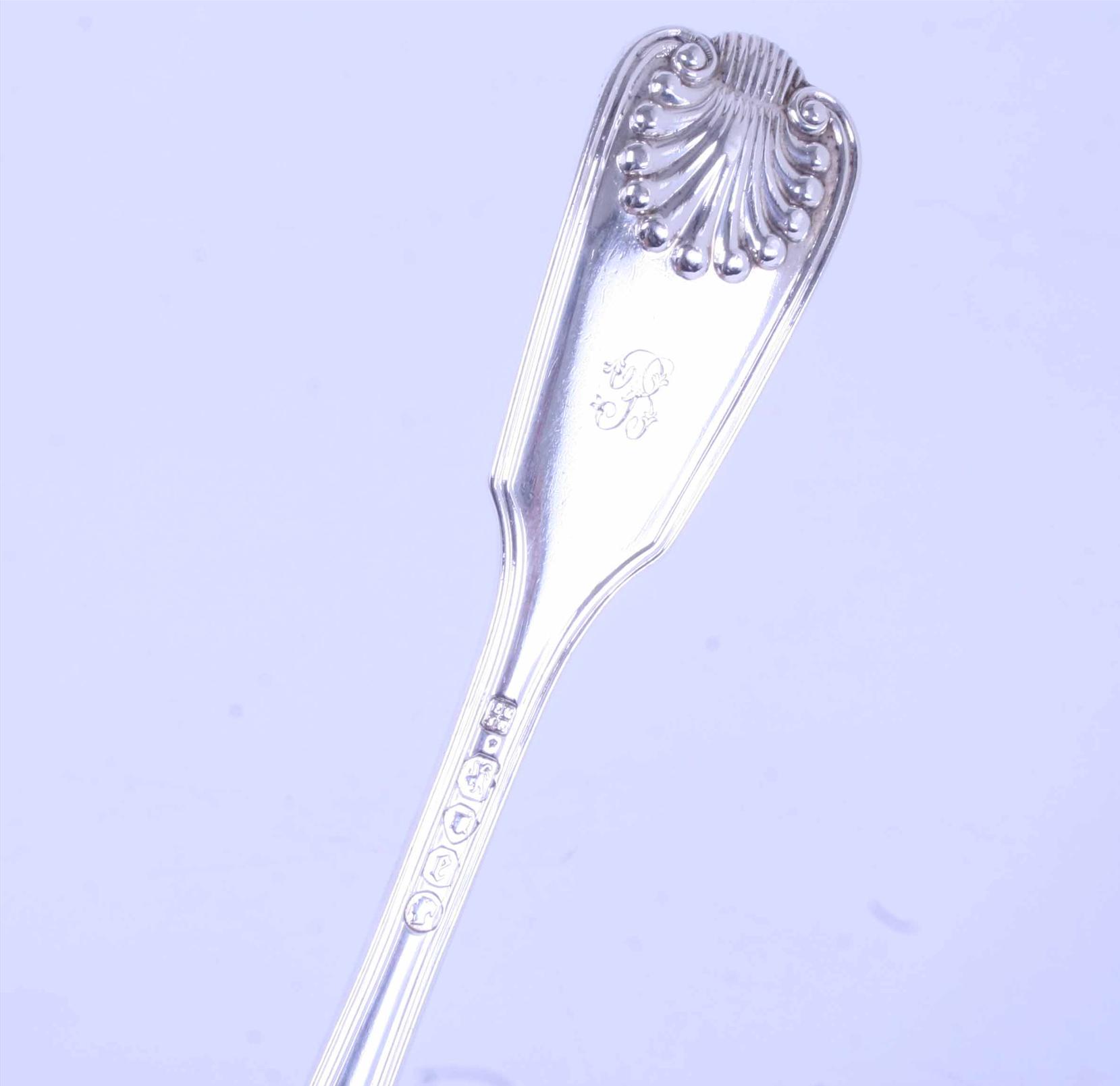 A Victorian sterling silver fiddle, thread and shell pattern table fork : MyFamilySilver.com