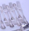 Fine Victorian sterling silver Queen's pattern service for 12 ...
