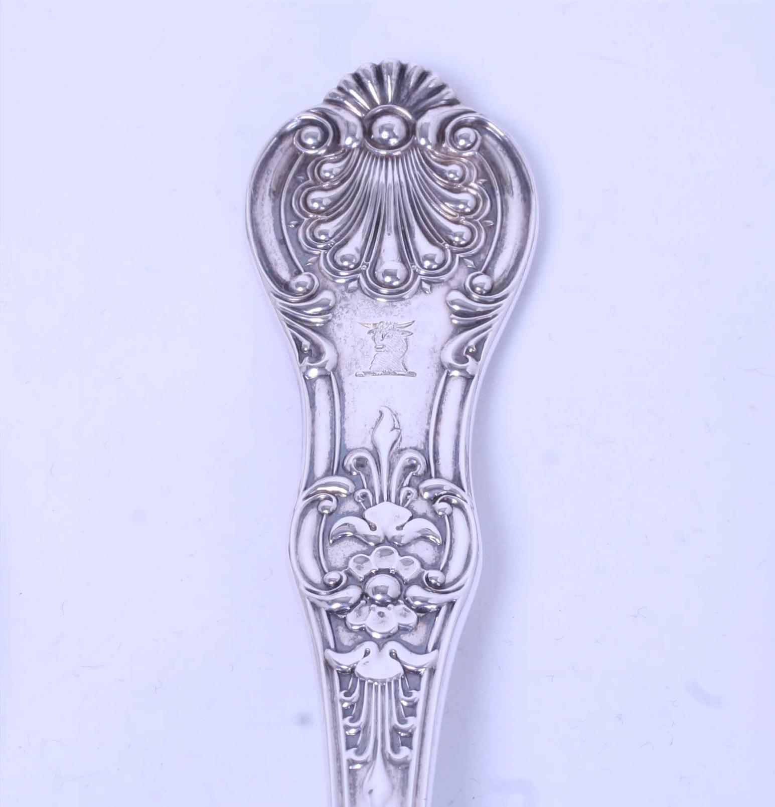 Fine Victorian sterling silver Queen's pattern service for 12 ...