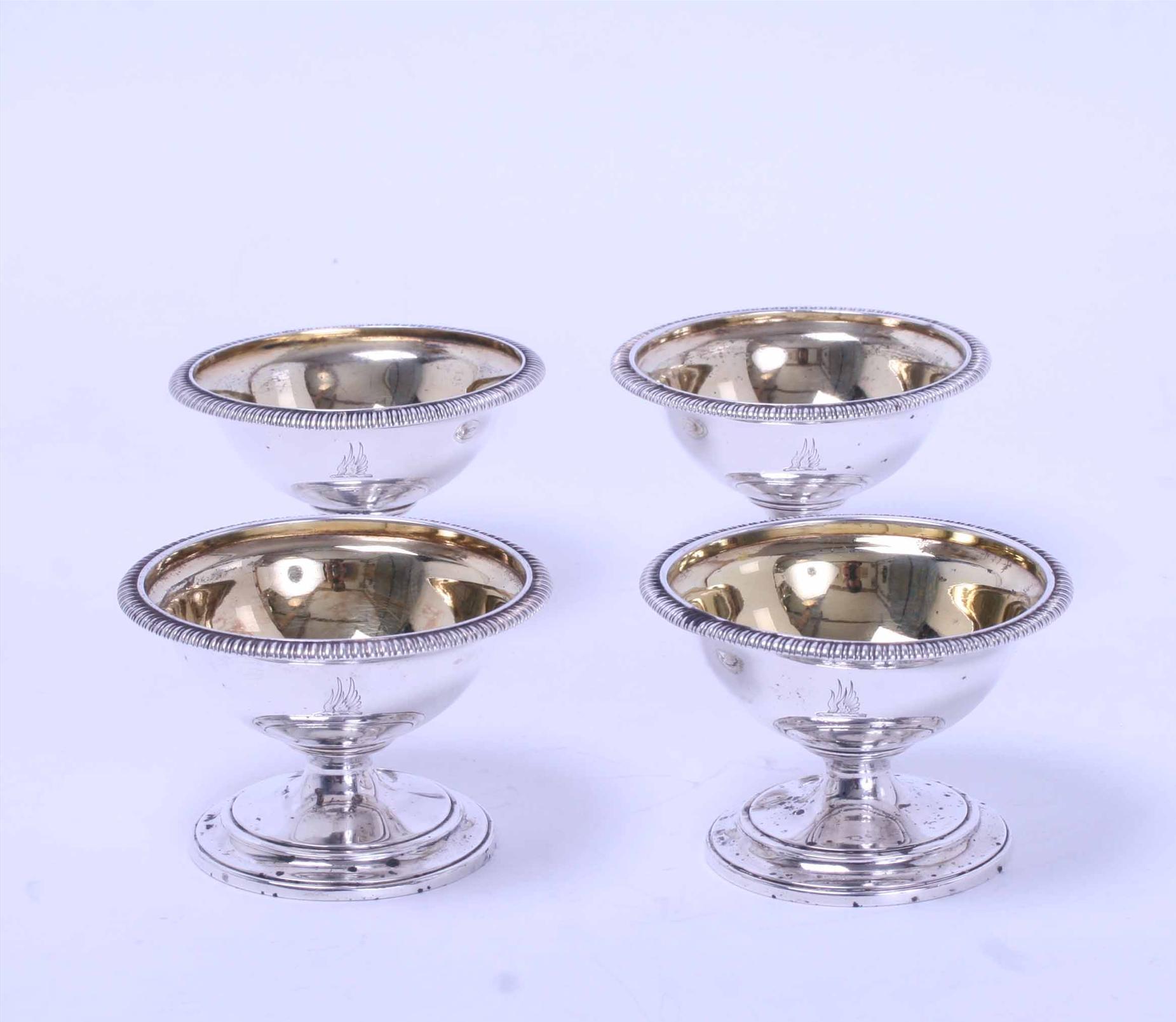 A set of four George III sterling silver salts : MyFamilySilver.com