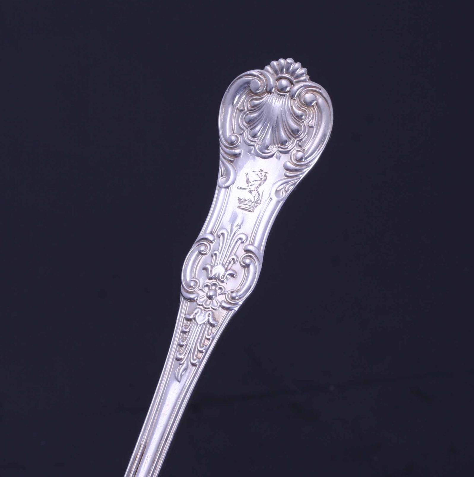 A Victorian Queen's pattern sterling silver dessert fork ...