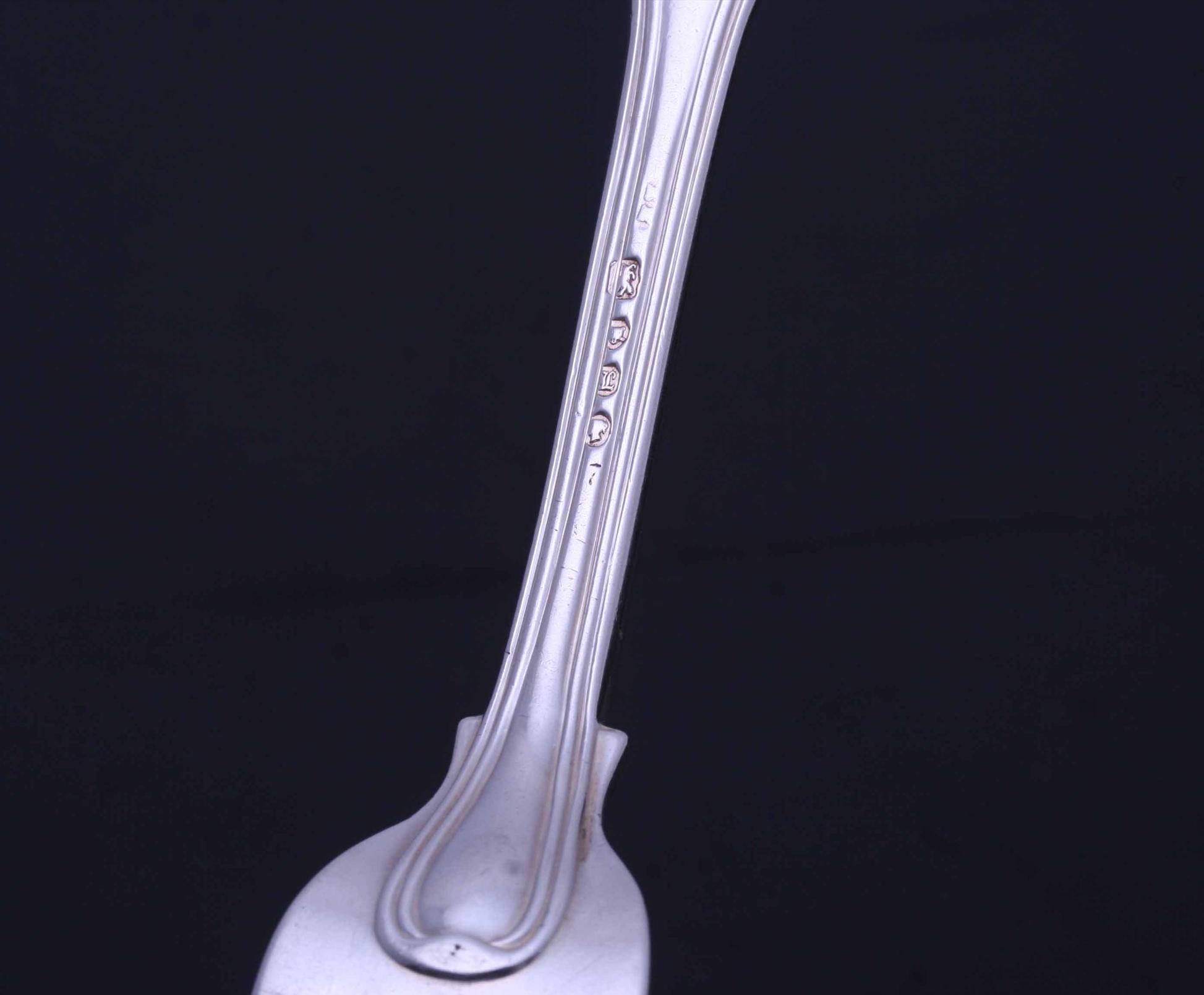 A Victorian fiddle and thread pattern sterling silver dessert fork ...