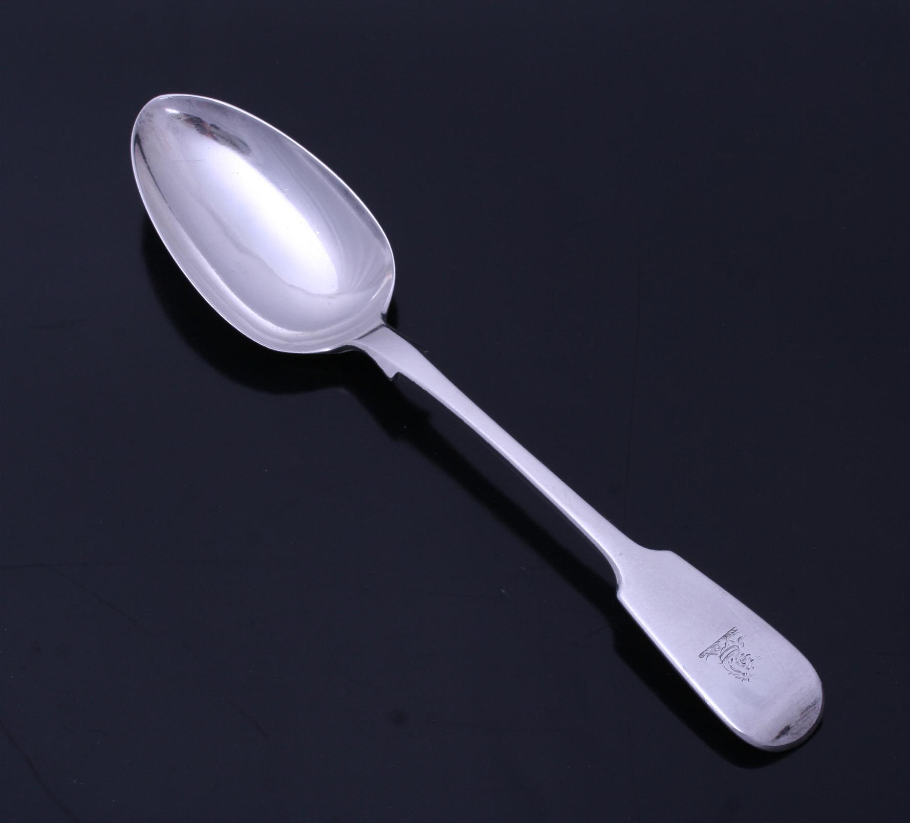 A Victorian sterling silver fiddle pattern table spoon : MyFamilySilver.com