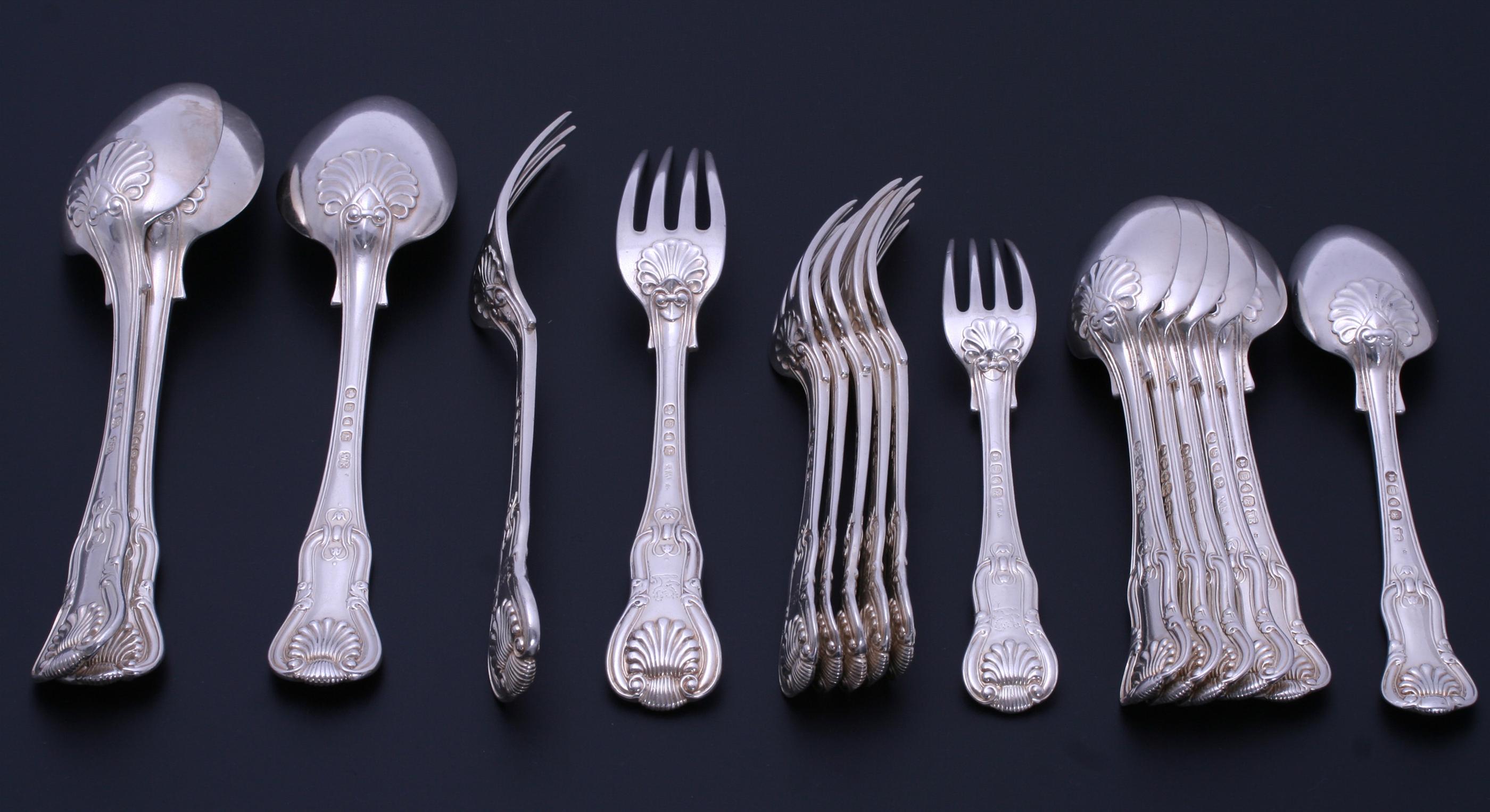 Collection of Georgian and Victorian Hourglass pattern sterling silver ...