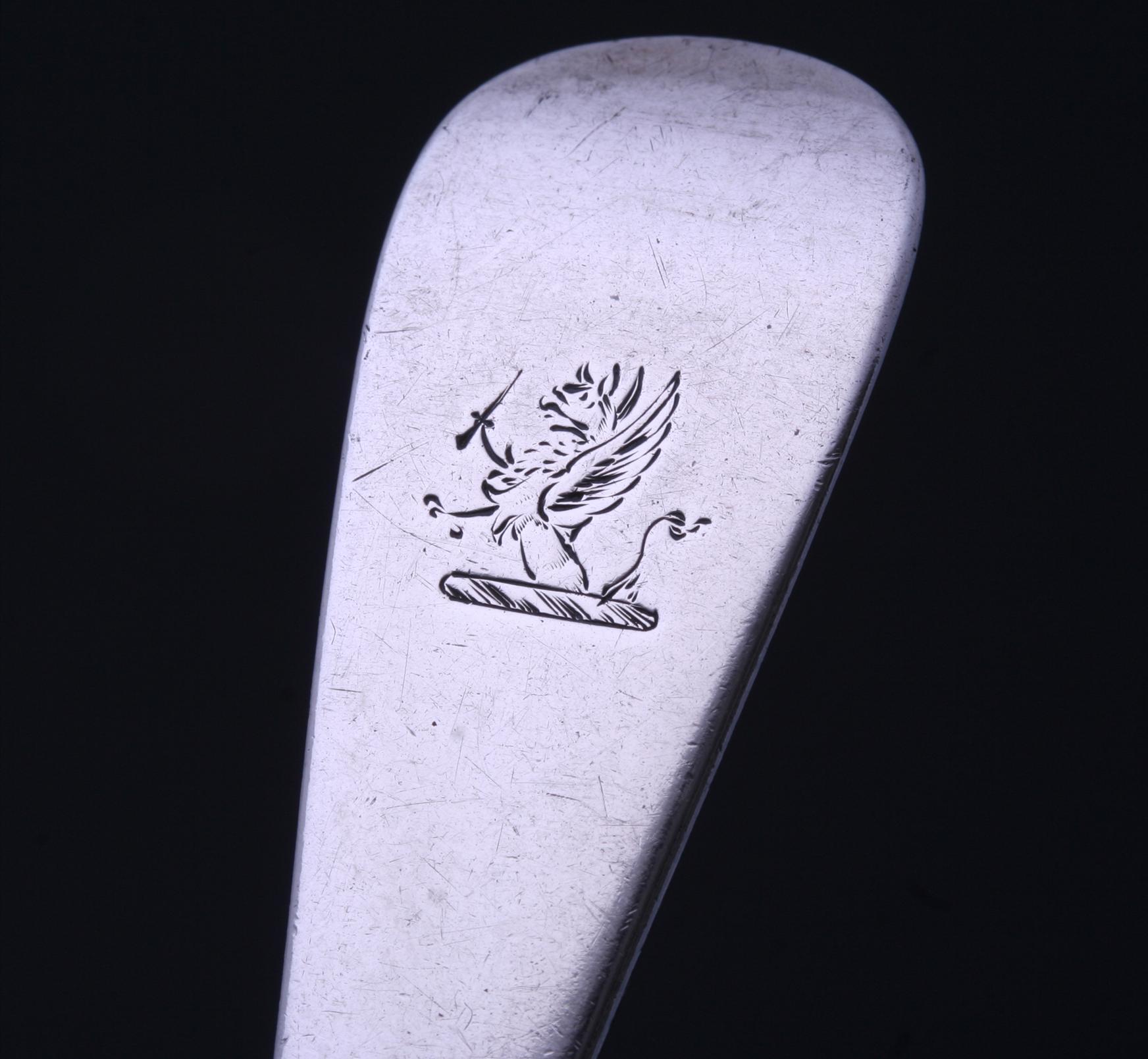 A set of five Victorian Old English pattern sterling silver dessert ...