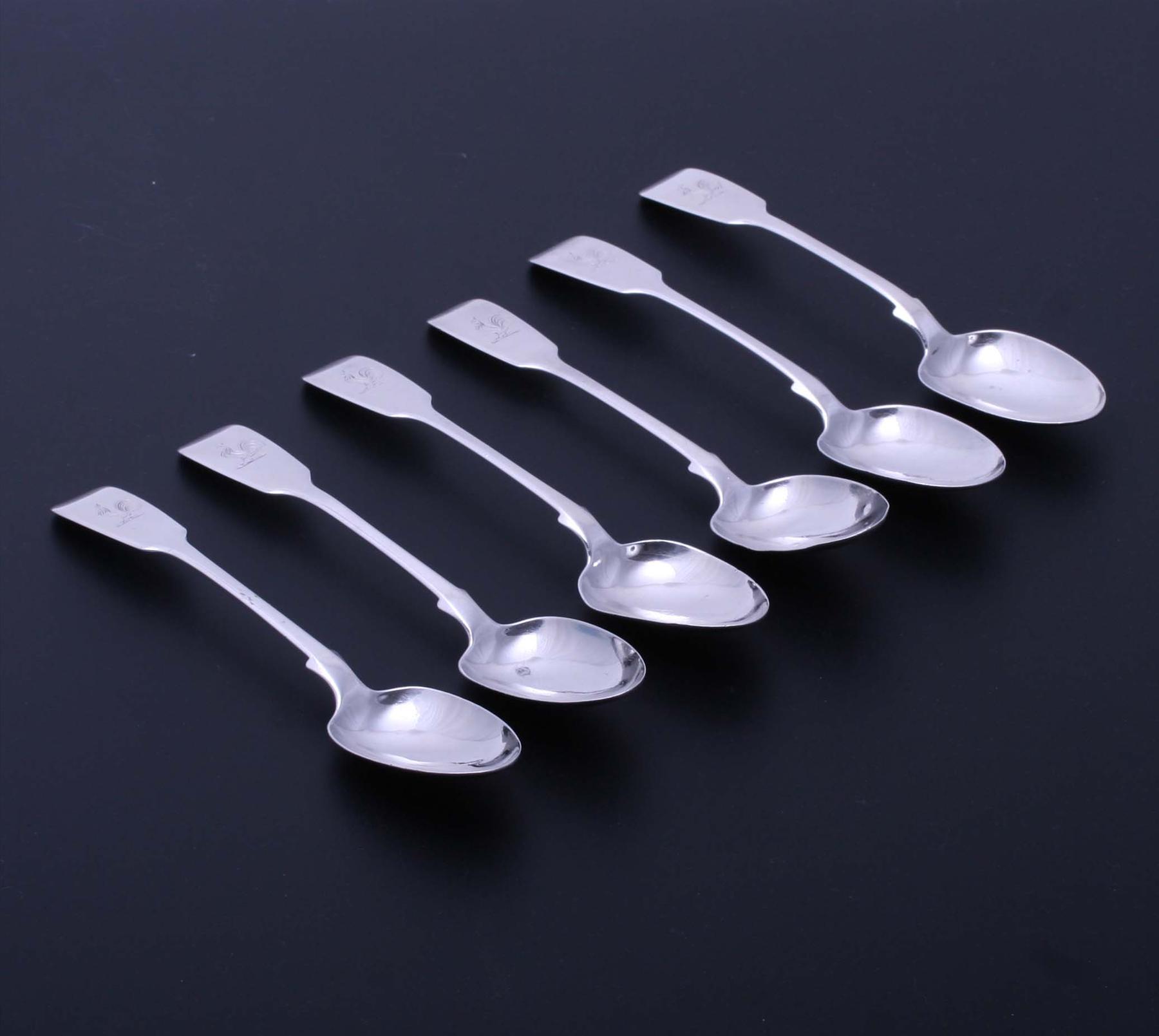 Set of six Victorian Irish sterling silver teaspoons : MyFamilySilver.com