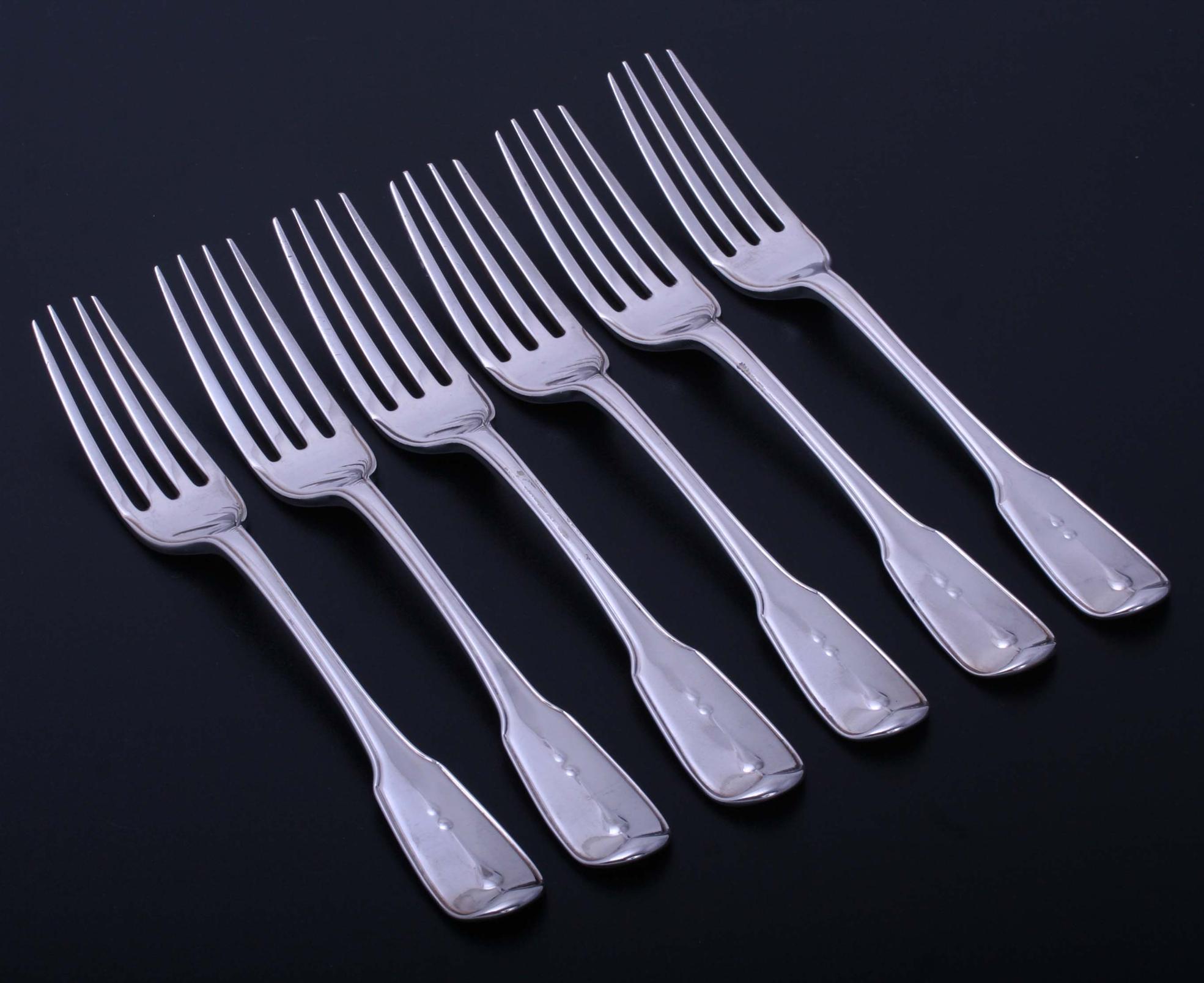 Set of six George III sterling silver table forks : MyFamilySilver.com
