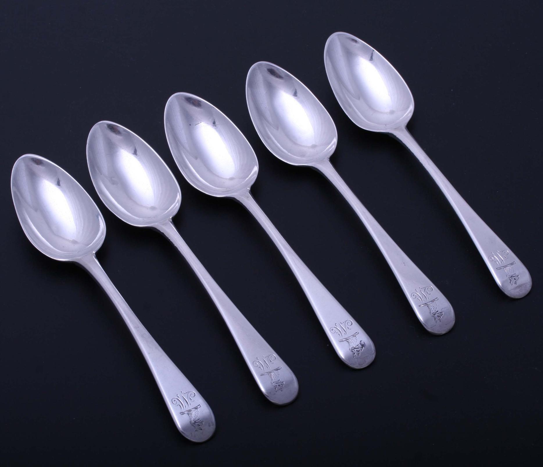 Set of five George III sterling silver teaspoons : MyFamilySilver.com