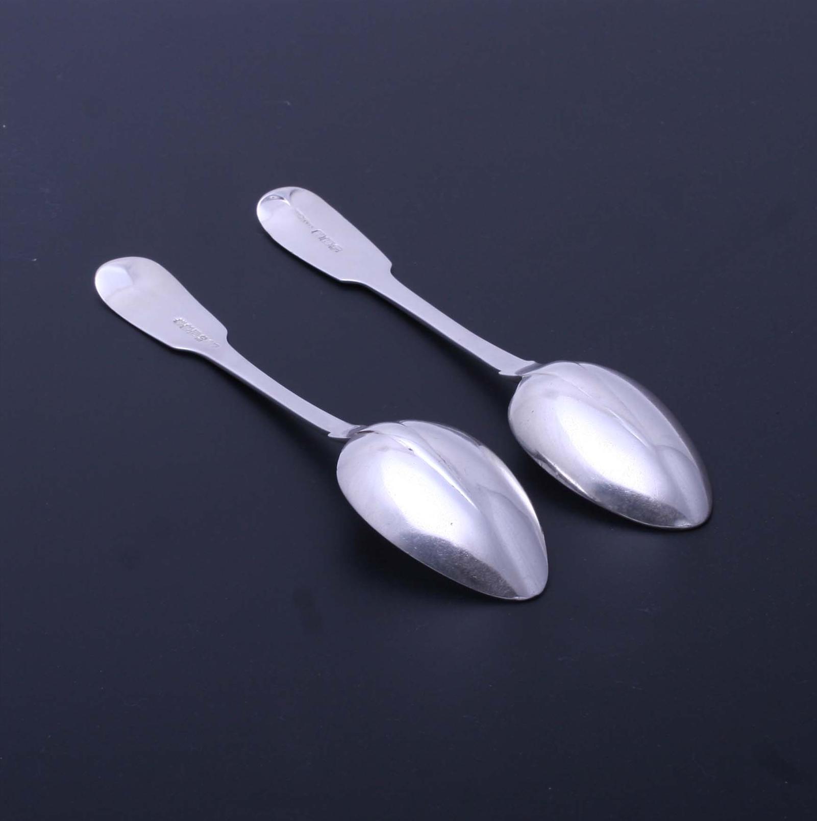 Pair of Irish William IV sterling silver spoons : MyFamilySilver.com