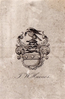 A 19th century framed armorial bookplate : MyFamilySilver.com