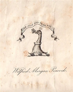 An early 20th century framed crest bookplate : MyFamilySilver.com