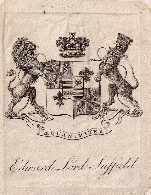 An early 19th century framed armorial bookplate : MyFamilySilver.com