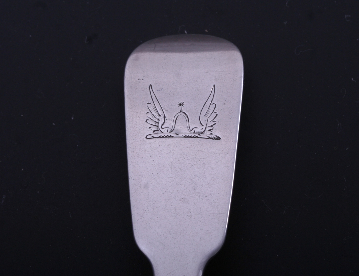 A set of six George III Irish fiddle with rat tail pattern sterling ...