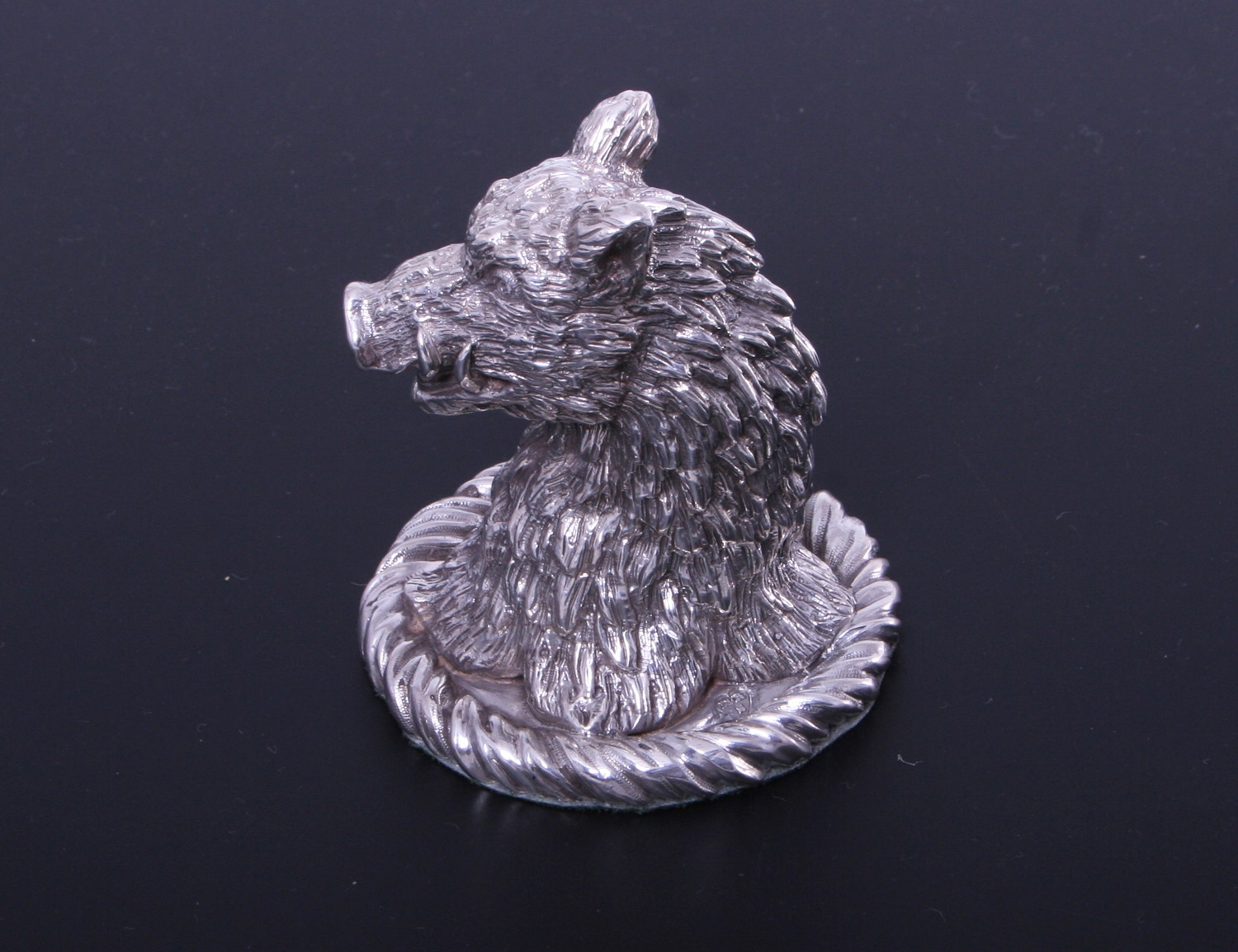 A George IV sterling silver armorial paperweight : MyFamilySilver.com