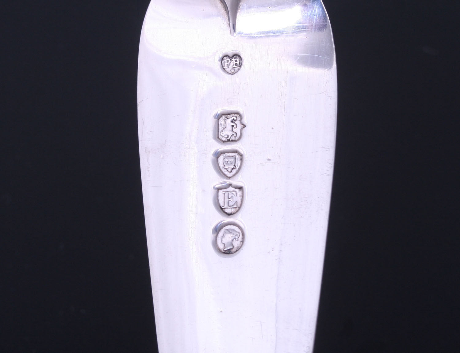 A matched collection of Victorian sterling silver fiddle pattern ...