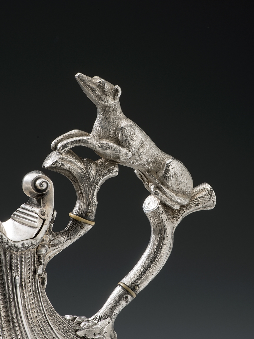 THE O'REILLY JUG: A magnificent Irish Victorian sterling silver claret ...