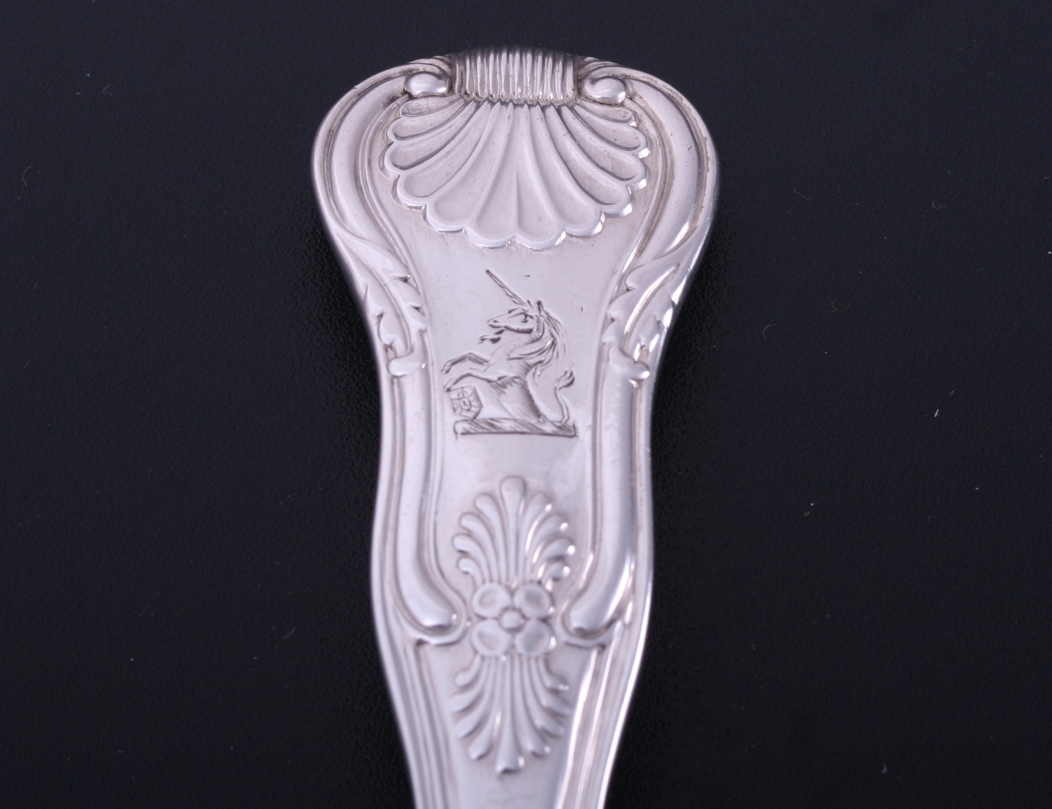 A pair of Scottish George III King's pattern sterling silver table ...