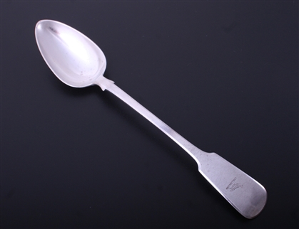 A George IV fiddle pattern sterling silver gravy spoon : MyFamilySilver.com