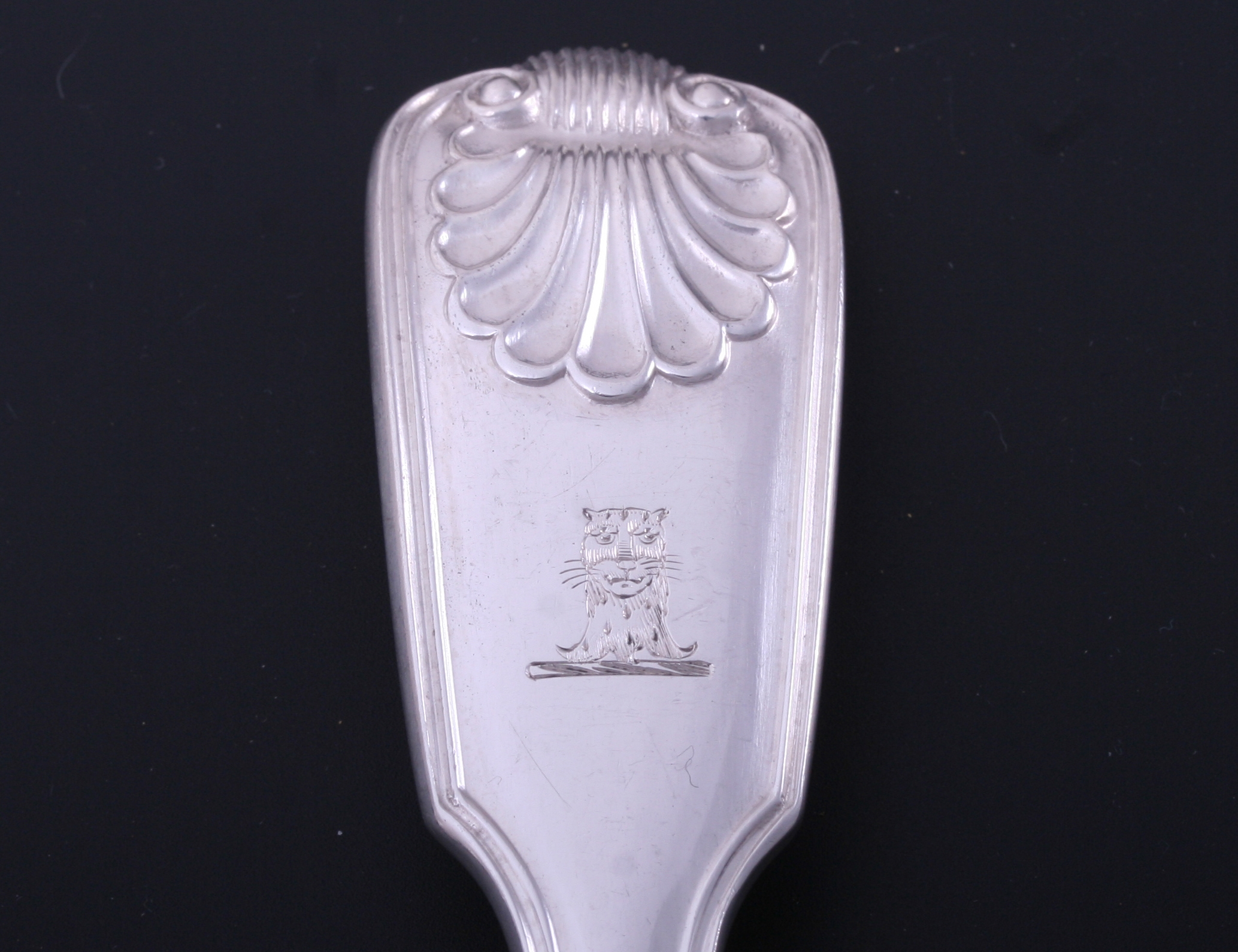 A set of four Victorian fiddle, thread and shell pattern sterling ...