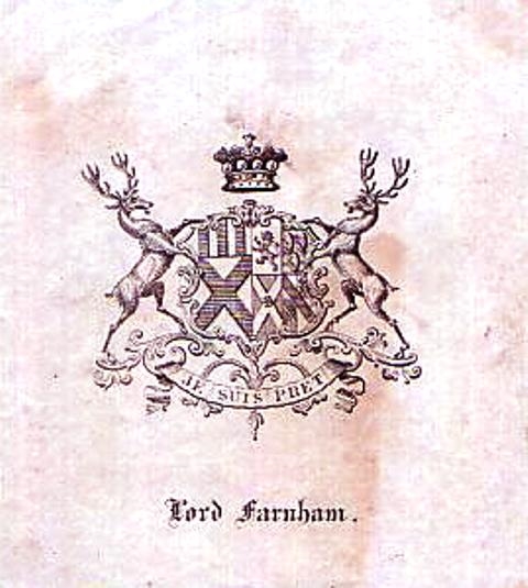A 19th century armorial bookplate for Lord Farnham : MyFamilySilver.com