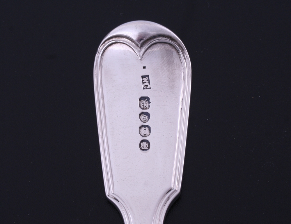 Battle of Waterloo: A fine set of six George IV fiddle and thread ...