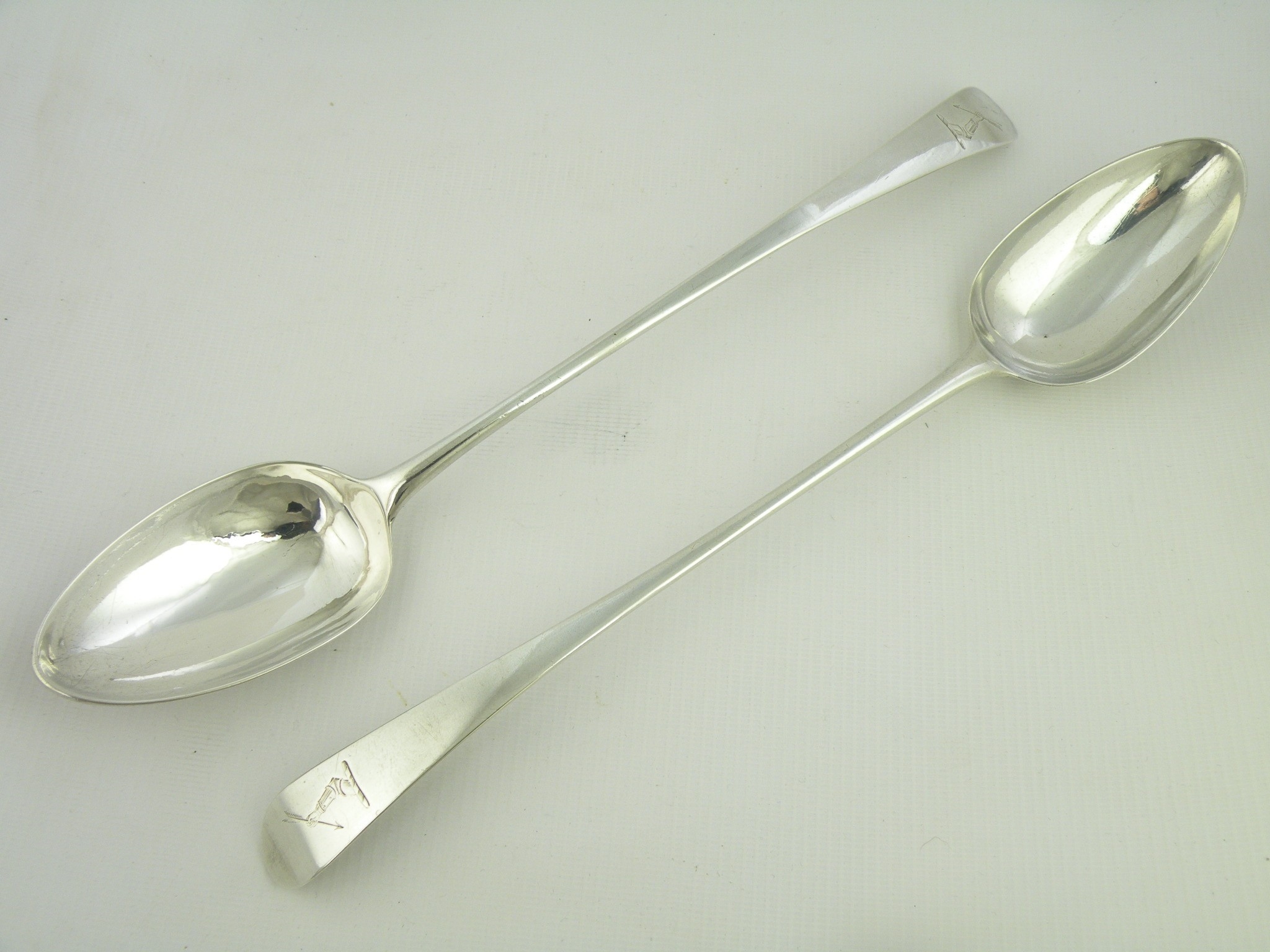 Pair Old English Basting Spoons, 1784 : MyFamilySilver.com