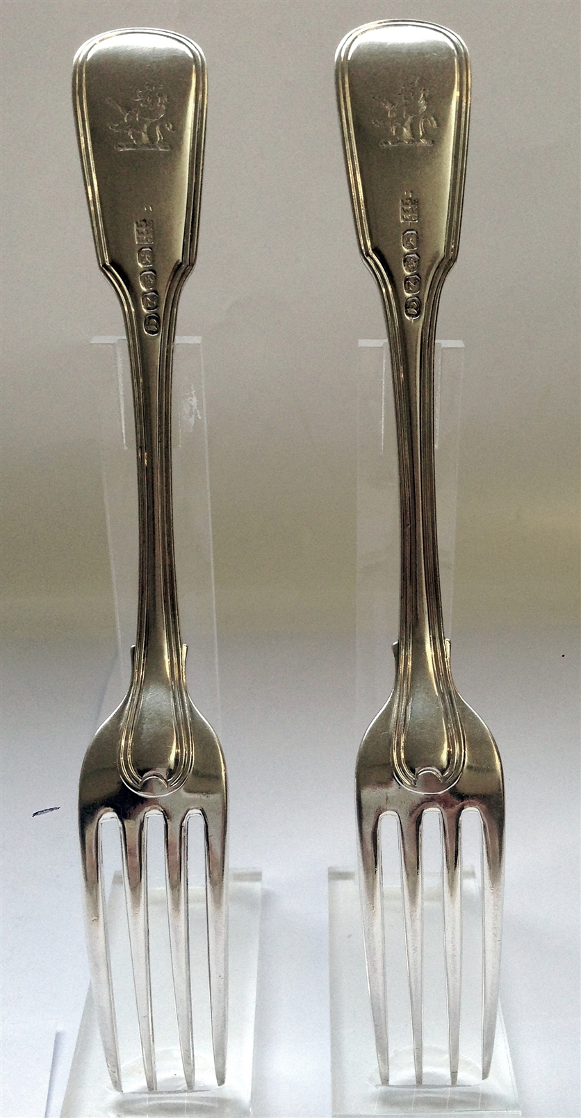 A Pair of Antique Sterling Silver George III Fiddle and Thread Pattern ...