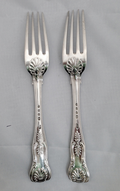 Two Antique Victorian Hallmarked Sterling Silver Kings Pattern Dessert ...
