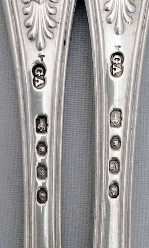 Two Antique Victorian Hallmarked Sterling Silver Kings Pattern Dessert ...