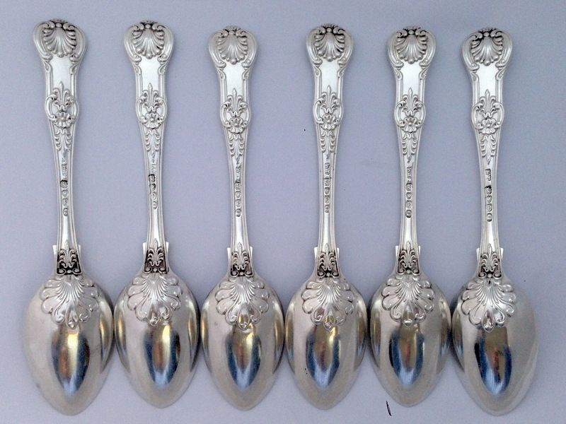 Antique Sterling Silver Hallmarked Set of Six William IV Queens Pattern ...