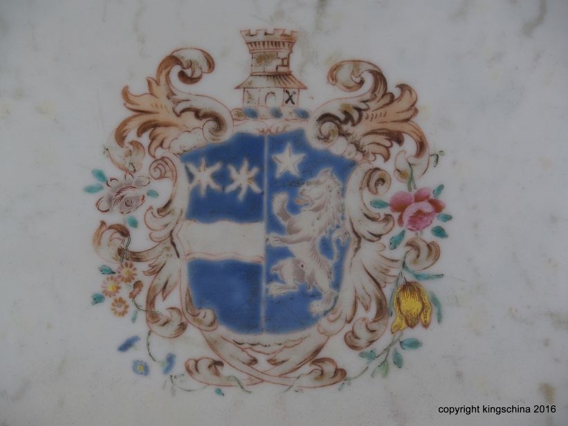 Chinese Armorial Porcelain Charger Platter JENKINSON Coat Arms Crest ...
