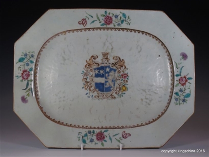 Chinese Armorial Porcelain Charger Platter JENKINSON Coat Arms Crest ...