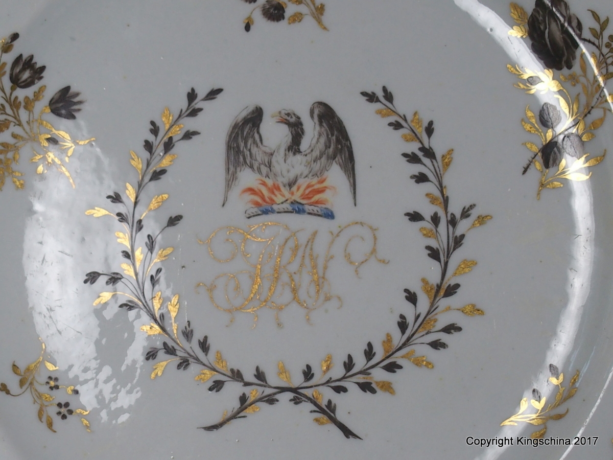 Pair English Armorial Plates PHOENIX : MyFamilySilver.com